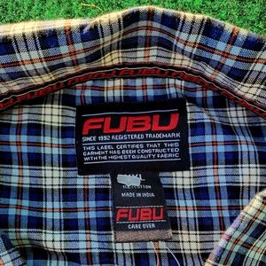 FUBU | Shirts | Mens Xxl Vintage Fubu Short Sleeve Button Down Shirt Blue Plaid New Wtags | Poshmark
